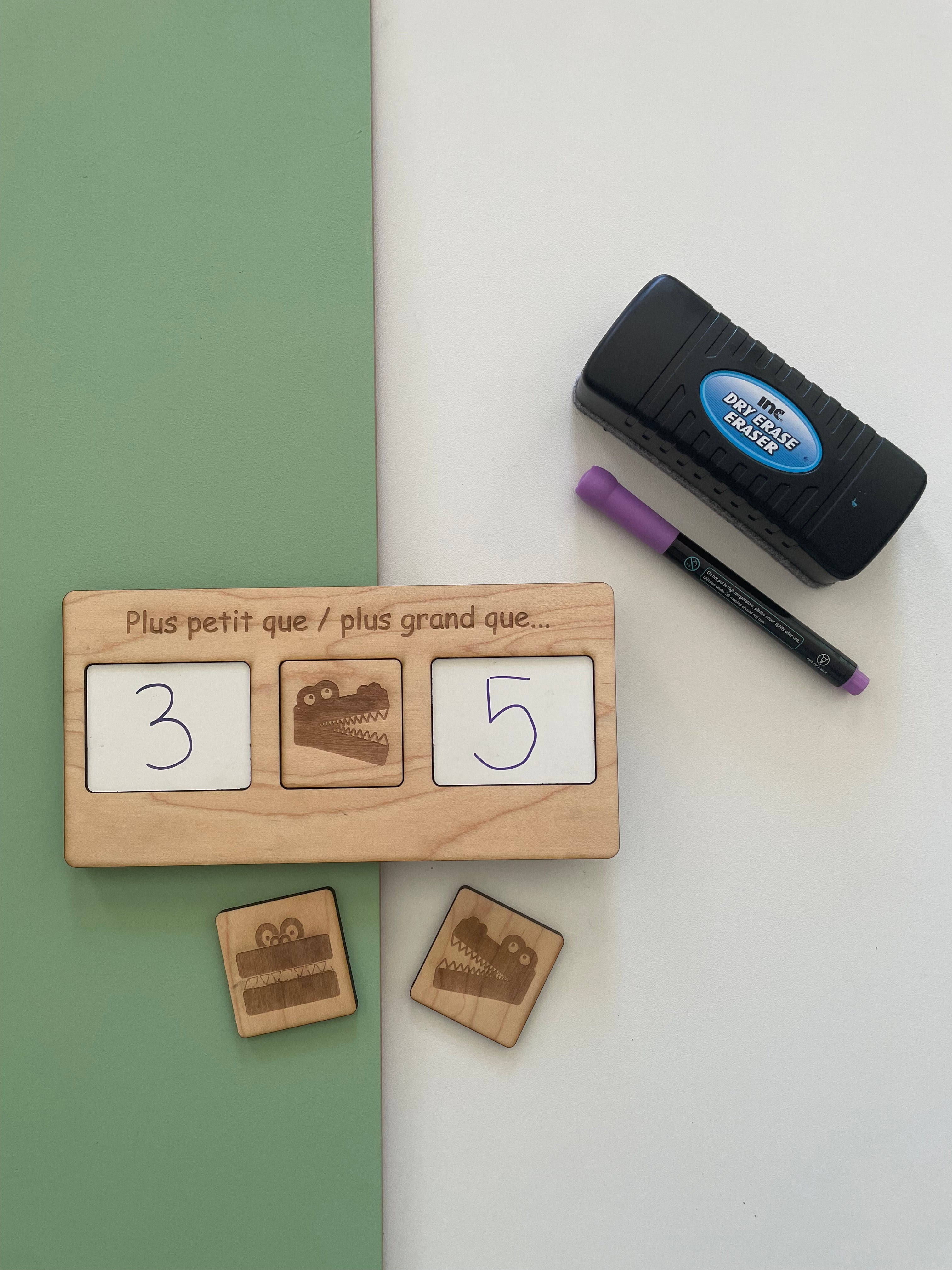 Tableau éducatif – Plus grand que / Plus petit que – Petits Profs
